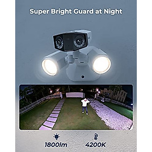 REOLINK 4K Floodlight Camera for PoE Security Camera System, IP Outdoor Camera in 180 Degree Ultra-Wide Angle, Human/Vehicle/Pet Alerts, 1800 Lumen Floodlights, Two Way Talk, Duo Floodlight PoE