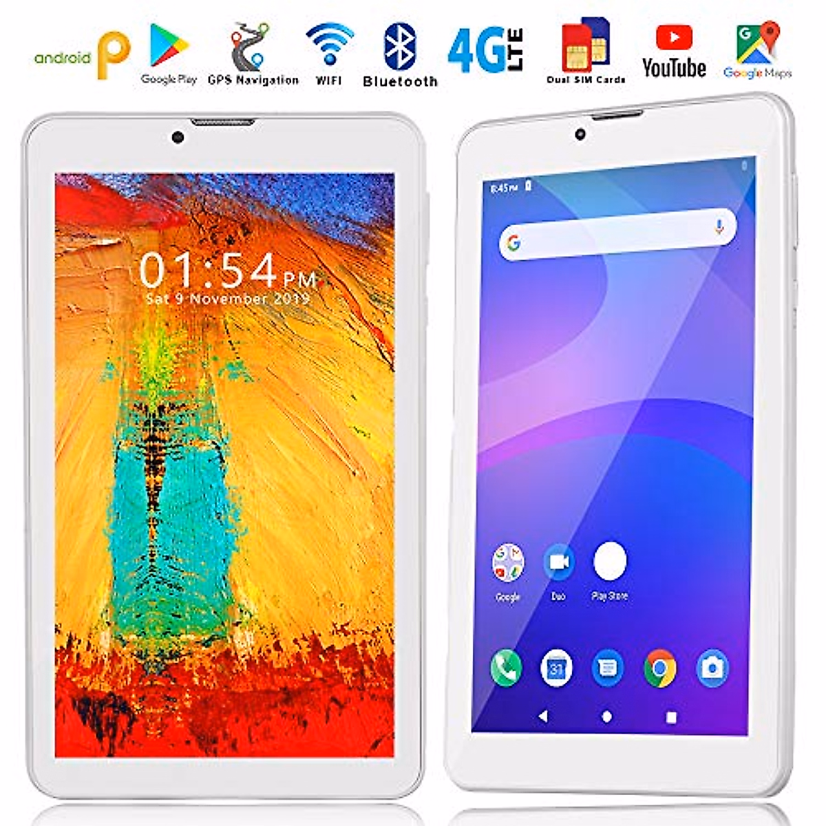 Indigi 7.0" GSM Unlocked 3G Smart Cell Phone Android 4.4 Tablet PC (Factory Unlocked) - White