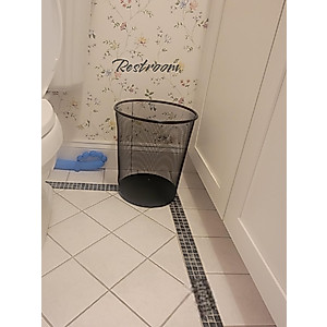 2-Pack Steel Mesh Round Trashcan Wastebasket for Trash in The Home, Office, or Garage, 6 Gallon, L x 28cm W x 23cm H x 35cm