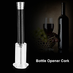 Cork Popper Electric Wine Opener Easy Air Pump Pressure Red Wine Bottle Opener Cork Remover Corkscrew Tools, Wine Cork Remover Pump, Bottle Opener, Cork Out Tool (Black)