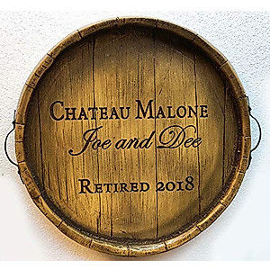 Wine Barrel Serving Tray Personalized
