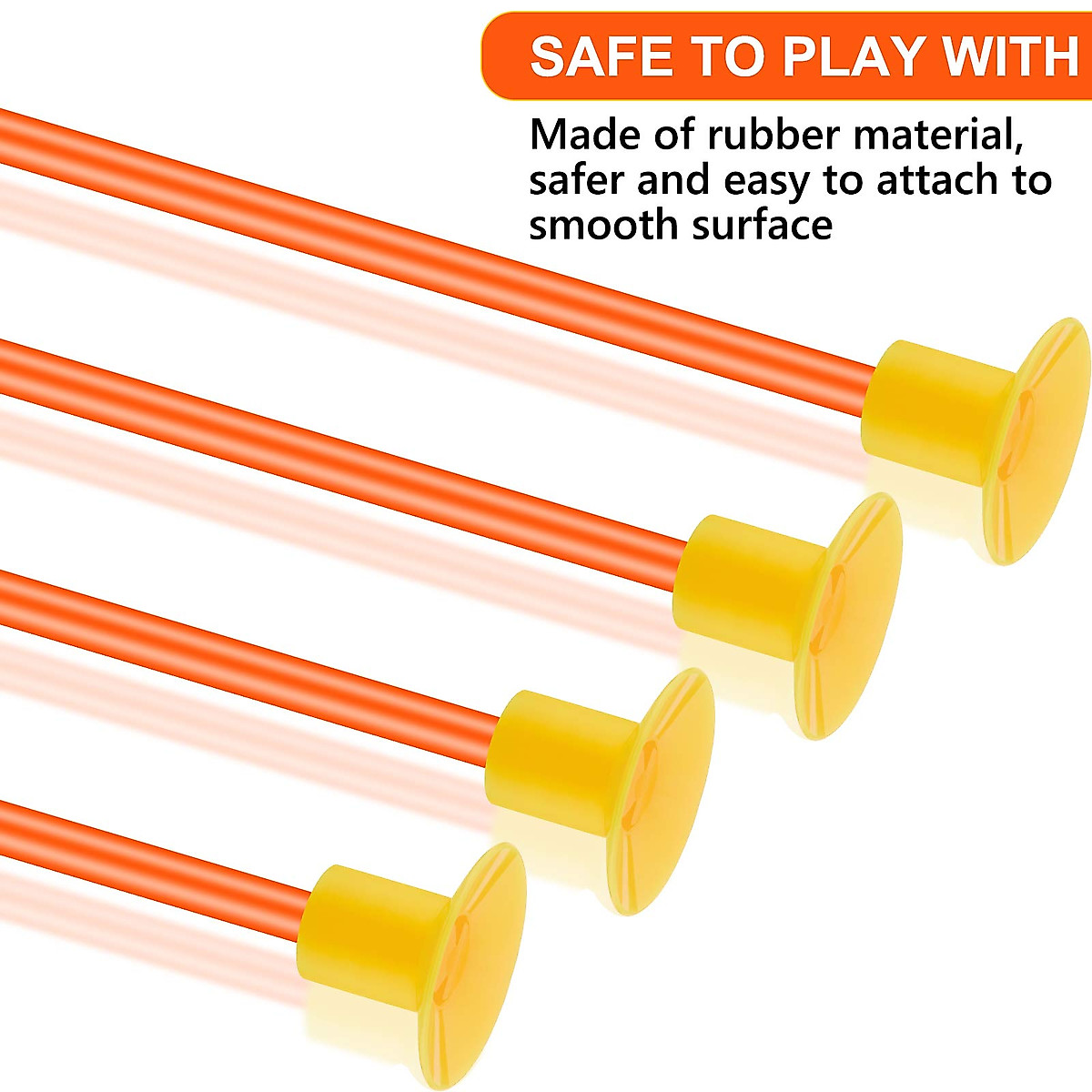 Skylety 10 Pieces Replacement Suction Cup Toy Replacement Rubber Tip for Toy (Orange)