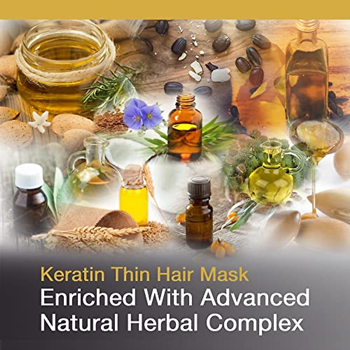 Vitamins Keratin Hair Mask Deep Conditioner - Biotin Protein with Castor Oil Repair for Dry Damaged and Color Treated Hair - Conditioning Treatment for Curly or Straight Thin Fine Hair