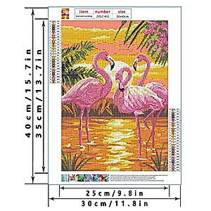 LYKEJI 5D DIY Full Drill Round Diamond Painting Kits,Flamingo Pattern for Adults and Beginner Diamond Arts Craft,Home Decoration and Room Wall Decor,Gift for Friends and Family