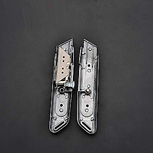 Edward Tools Utility Knife with Retractable Razor Blade - Heavy Duty with Sharp Easy Cut Blade - Safety Retractable Design and Rubber Grip - Cuts Cardboard, Carpet, Paper, Construction Materials