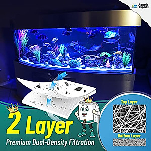 Aquatic Experts Aquarium Filter Pad, FilterFirst Aquarium Filter Media Roll for Crystal Clear Water - Filter Floss for Fish Tank Filters, 12 by 72 by ⅜ Inch to ½ Inch Thick