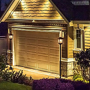 63" Solar Lamp Post Lights Outdoor 2 Pack ,Aluminum Floor Lamp,Waterproof Solar Powered Lights for Garden, Pathway, Yard, Front/ Back Door, Warm White Solar Post Light,Replaceable Bulb, Decoration