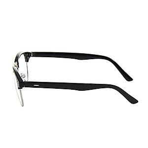 Shiratori New Vintage Fashion Half Frame Semi-Rimless Clear Lens Glasses Black