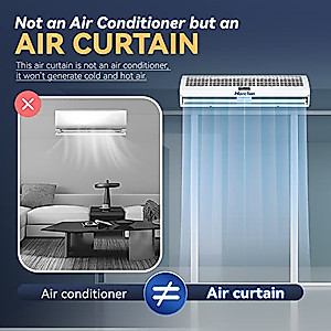 Hanchen 36 Inch Air Curtain Magnetic Door Switch 2 Speeds 941/826 CFM Unheated Remote Control Super Power Commercial Indoor Heavy Duty Air Door Fan 110V