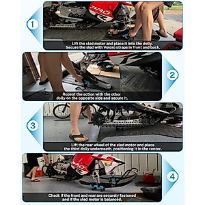 Kohree Snowmobile Dolly Set Heavy Duty, Carries up to 1500 lbs, 3PCS Snowmobile Dolly with an Extra Swivel Caster