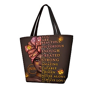 IAGM Black Woman Tote Bag - African American Shoulder Bags For Women - Black Girl Magic Satchel Handbags For Work School