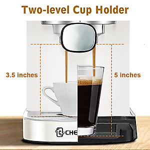 Espresso Machine 20 Bar, Stainless Steel Iced Coffee Maker, Professional Espresso Maker with Milk Frother Steam Wand, Compact Coffee Machine, Gift for Dad or Mom CCHENGVEY