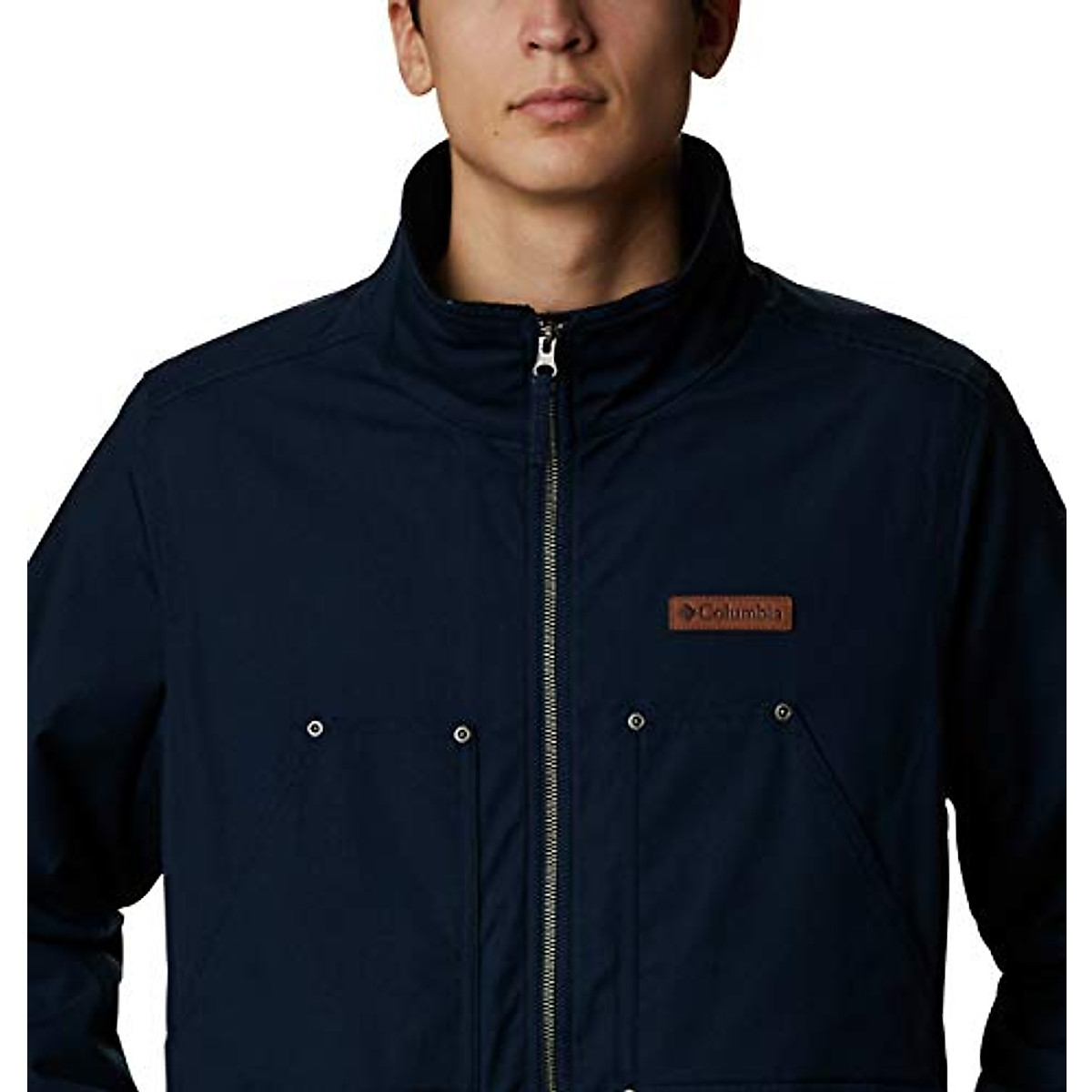 Columbia Men's Loma Vista Jacket, Collegiate Navy/Stone Green Plaid, Large