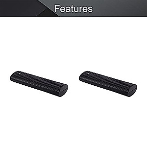 MroMax Silicone Hot Handle Holder 6.1 Inch Non Slip Potholder Heat Resistant Pot Handle Sleeve for Cast Iron Pot Woks Frying Pans Griddles Skillets Oven Black 4Pcs