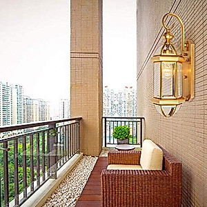 ZpLMW Wall Light Copper Outdoor Wall Light Waterproof Home Retro Garden Lighting Corridor Aisle Balcony Stair Wall Light