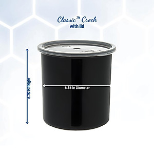 Carlisle FoodService Products Classic Round Storage Container Crock with Lid for Kitchen, Restaurants, Home, Plastic, 2.7 Quarts, Black