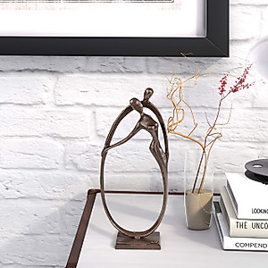 Danya B. Circle of Love Bronze Sculpture - Contemporary Home Decor - Modern and Elegant Couple Embrace of Eternal Love for Wedding, Anniversary, Birthday or Gift of Love