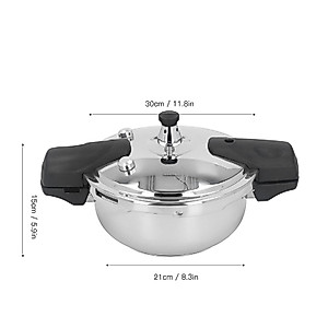 Atyhao Small Pressure Cooker, Stainless Steel for Pressure Foodie Steaming, Compatible Induction Cooker Gas Home Cooker for Household Restaurant