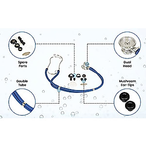 PrimaCare DS-9295-BL 30" Sprague Rappaport Style Stethoscope for Doctor, Nurse and Medical Student, Blue