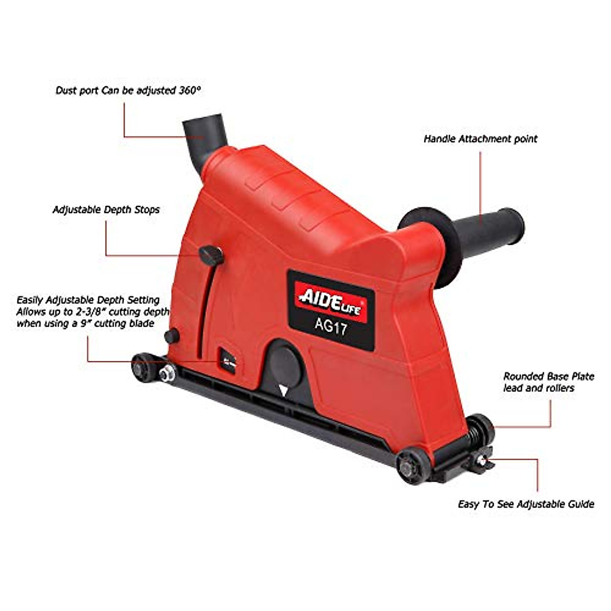 Aidelife Dust Collector Attachment,Cutting Dust Shroud for Angle Grinders 7 inch and 9 inch