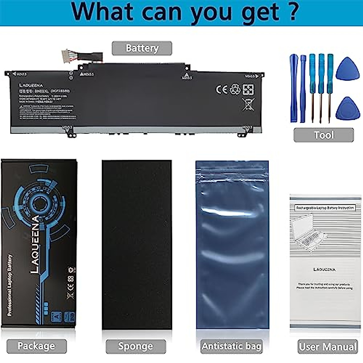 LAQUEENA BN03XL Laptop Battery Compatible with HP Envy 13 13-ba 13-AR 13-AY Envy X360 15 2020 15-ED 15M-EE 15M-EE0023DX 15M-EE0013DX Series Notebook HSTNN-DB9N L73965-271 L76985-271 L77034-005