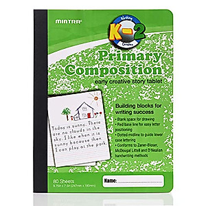 Mintra Office Primary Composition Books (4 Pack, Primary Ruled - Assorted)