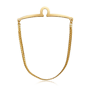 Yoursfs Gold Tie Chain for Men Gold Plated Single Loop Tie Bar/Pin/Clasp Chain Mens
