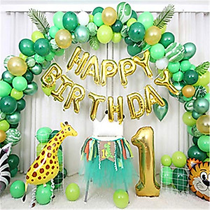 Dinosaur Party Supplies Decorations–Dinosaur Highchair Banner Baby Boy 1st Birthday High Chair Bunting Garland Decoration Wall Decor for Photo Booth Props,Happy Birthday Banner (New Dinosaur Green)