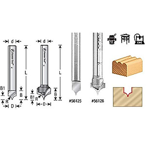 Amana Tool - 56125 Solid Carbide Pt. Cutting Roundover 1/8 Radius x 1/4 Dia x 5/16 x 1/4