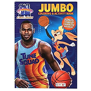 Bendon Space Jam New Legacy Jumbo Coloring & Activity Book, Bonus Stand-Up Character On Back