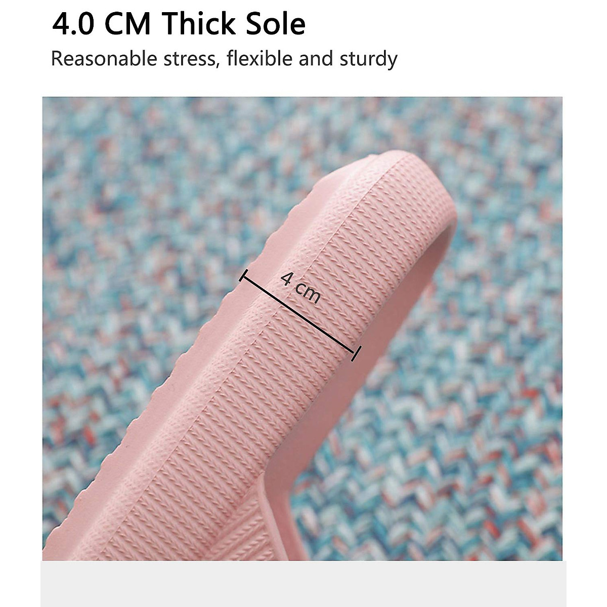 Pillow Slippers for Women, Non-Slip Massage Foam Shower Bathroom Home Floor Thick Sole Quick Drying Cloud Cushion Womens Mens Sandals, Soft Comfortable Platform Open Toe Shoes (White, Eur38/39)