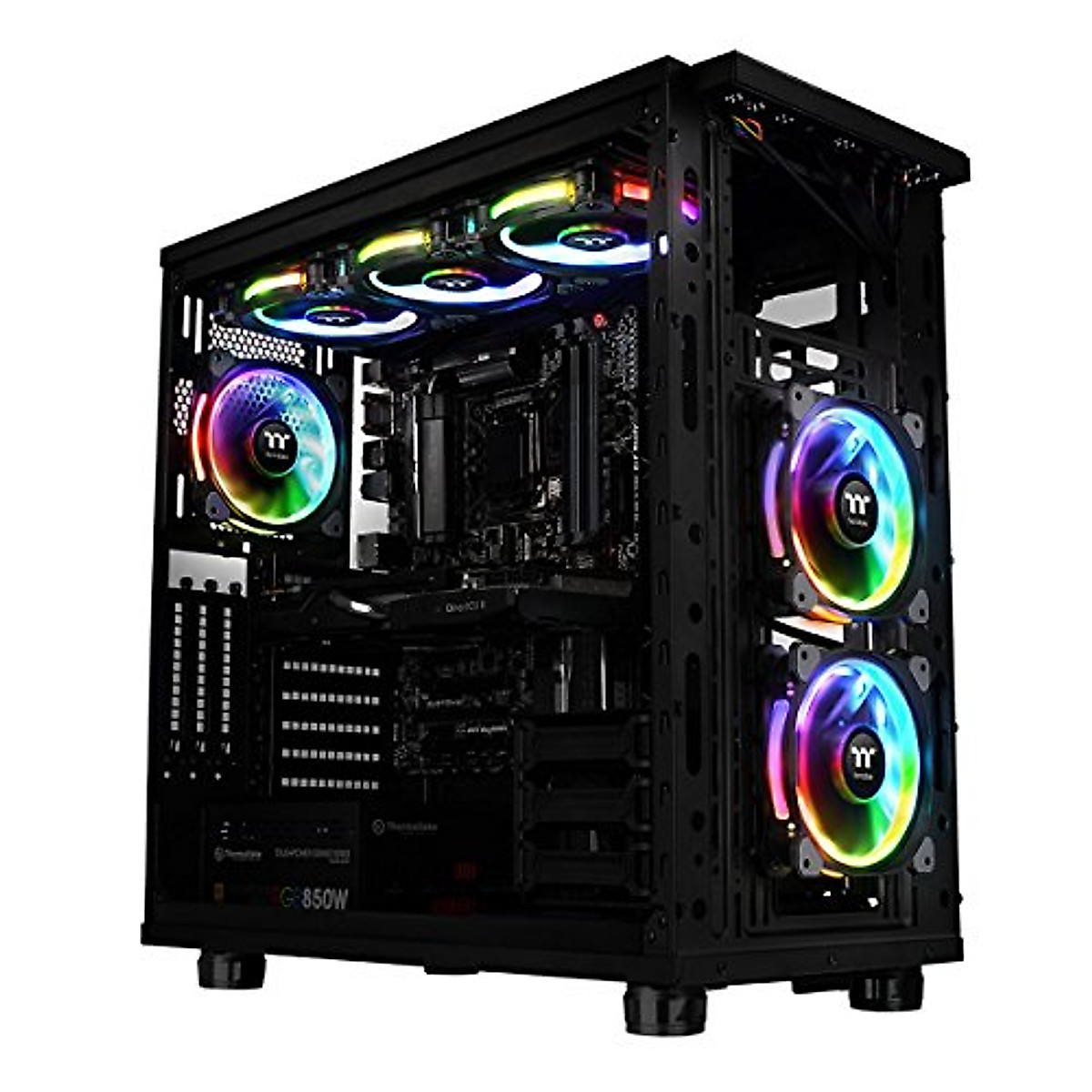 Thermaltake CL-F054-PL12SW-A Riing Plus 12 LED RGB Radiator Fan - Black (Pack of 5)