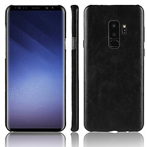 Phone Case for Samsung Galaxy S9 Plus Case, [PU Leather]+[Hard Plastic] for Samsung Galaxy S9 Plus Protector Case, Non-Slip Shockproof for Samsung Galaxy S9 Plus Phone Cover Black