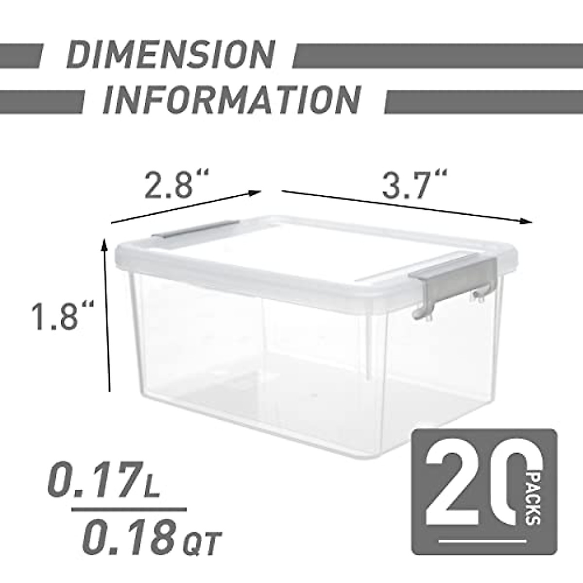 Citylife 20 Packs 0.18 QT Plastic Bead Organizers for Craft & 4 Packs 5.3 QT Storage Bins with Lids with Grey Handle Stackable Storage Containers for Organizing