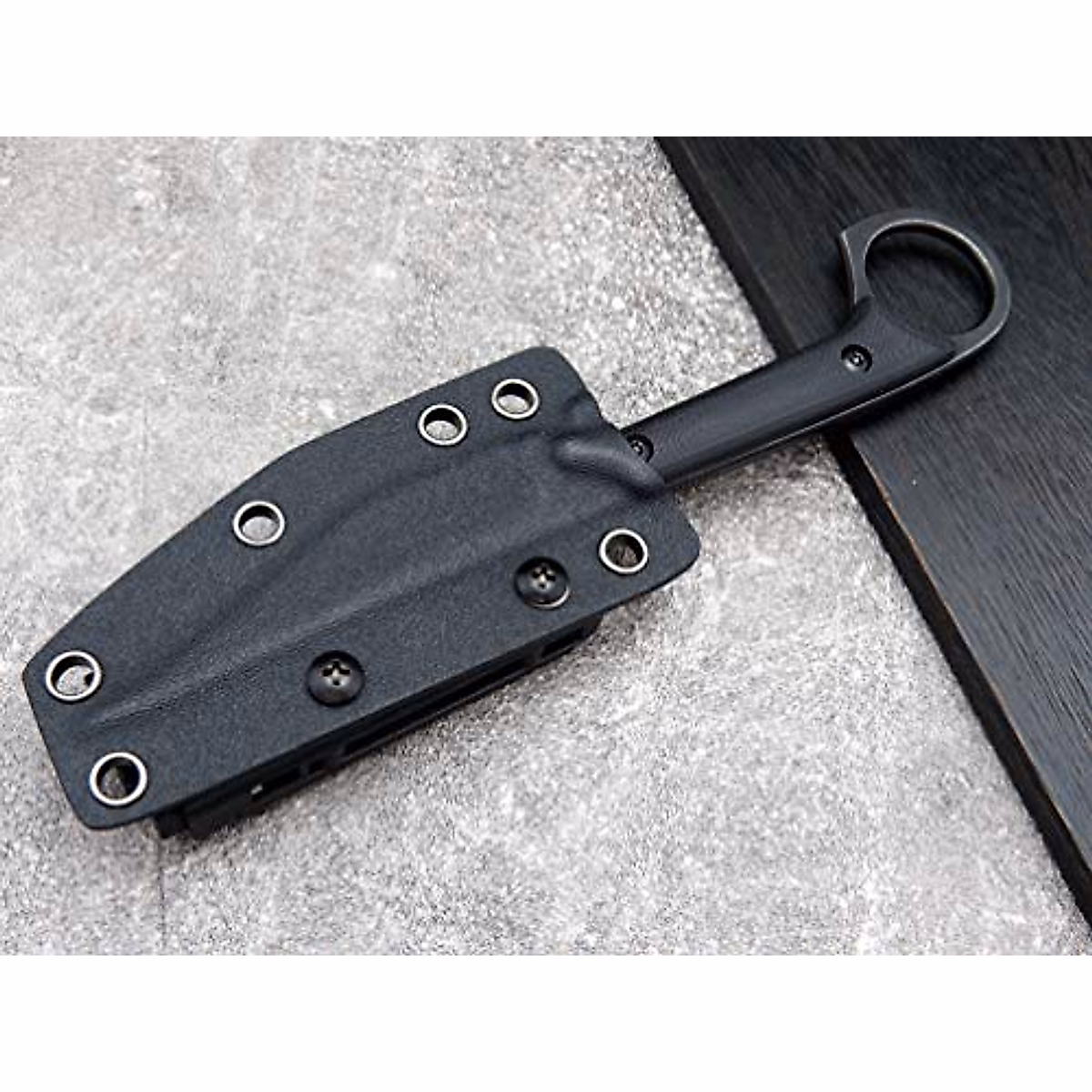 Ccanku C1140 Fixed Blade Claw Knife,D2 Blade G10 Handle EDC Tool Utility Knife for Outdoor, Survival, Hiking, Camping(Black)