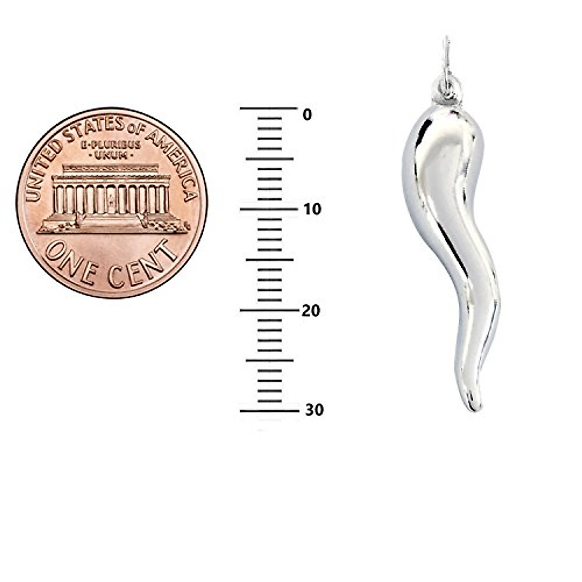 Ritastephens Sterling Silver Italian Horn Rolo Chain Necklace 18 20 24 (24)