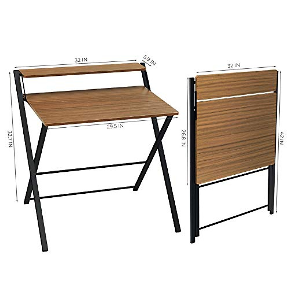 GreenForest Folding Desk No Assembly Required with Small Computer Desk 40 inch Home Office Work