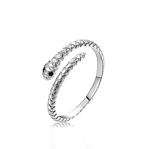 LEMON GRASS Little Silver Snake Ring Adjustable One Size