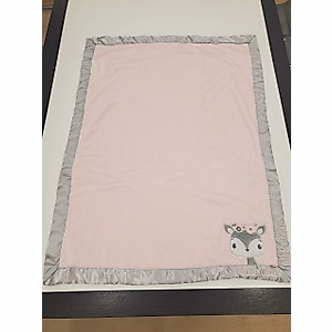 Fisher-Price Baby Blanket Woodland Wonders Collection Pink Fleece Baby Blanket Throw with Satin Trim for Baby Girls