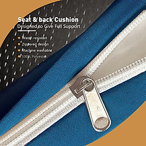 Ophelian 4 Piece Wicker Patio Furniture Set, Patio Set with Comfortable Cushion,Garden Pool Backyard Patio, Coffee/Peacock Blue