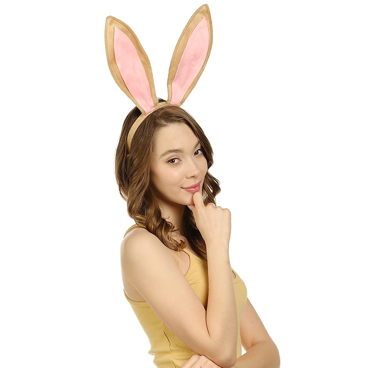 Funcredible Brown Bunny Ears - Bunny Ears Headbands - Bendable Bunny Ears - Bunny Rabbit Cosplay Costume Accessories for Kids and Adult