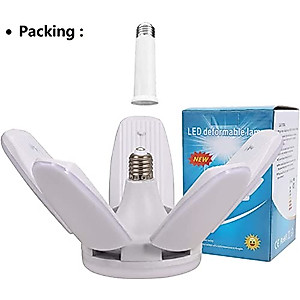 RGZZUP 6PACK LED Garage Lights,E26 100W Deformable Led Garage Ceiling Lighting 10000LM E26/E27 Daylight 6000K LED Ceiling Lights Adjustable Led Garage Light Extended Base for Garage,Warehouse