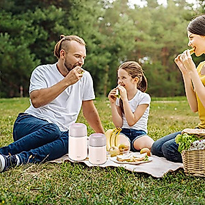 FEWOO Food Thermos, 27oz Vacuum Insulated Soup Flask, Stainless Steel Lunch Container for Hot Food, Leak Proof Food Jar with Folding Spoon for School Office Travel