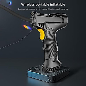 150PSI Tire Inflator with Emergency LED Light - 12V Wired Car Tire Inflator Pump with Pressure Gauge - Car Accessories - Portable Compressor Pump for Cars, Motorcycles, Bicycles, Sports Balls