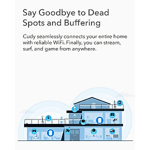 Cudy M1800 2-Pack AX1800 WiFi 6 Whole Home Mesh System Covers up to 5000 Sq. Ft., 5G Gigabit WiFi 6 VPN Router Extender, Parental Control, Open VPN