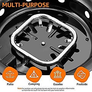 Outdoor Propane Gas Fire Pit,19" and 58,000 BTU Fire Pit Bowl with Self Lgniter, Portable for Camping, Black