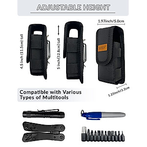 Multitool Sheath-EDC Pouch,Multi Tool Holster for Belt,Small Tactical Tool Pouch Accessories,Organizer Sheath Compatible with Multi Tool Case with Leather Logo and Belt Clip for Man