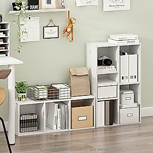Furinno Luder 5-Cube No Tool Assembly Open Shelf, White