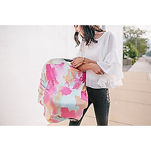 Baby Car Seat Cover Canopy and Nursing Cover Multi-Use Stretchy 5 in 1 Gift"Monet" by Copper Pearl