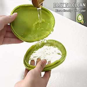 rimzuej 4PC Fruit and vegetable Anti-oxidation Storage Box,Silicone Fruit Storage Box, Storage Containers for Fridge, Reusable Food Saver for Avocado Tomato Onion Lemon（4-pack）